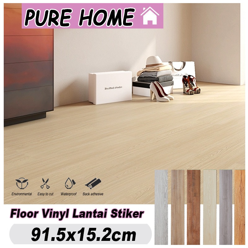 Jual Pure Home-Lantai vinly parket kayu stiker Ukuran 91.5x15.2cm ...
