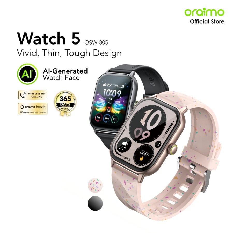 Jual Oraimo Watch 5 Jam Tangan Pintar Smartwatch OSW - 805 Layar 2.01 ...