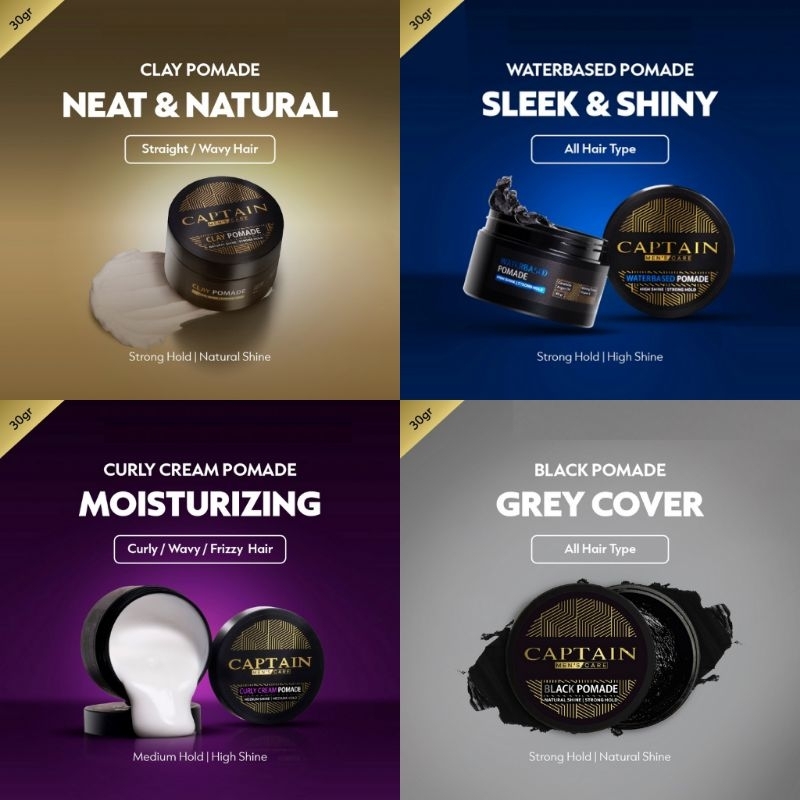 Jual Captain Clay Pomade 30g | Captain Men's Care | Shopee Indonesia