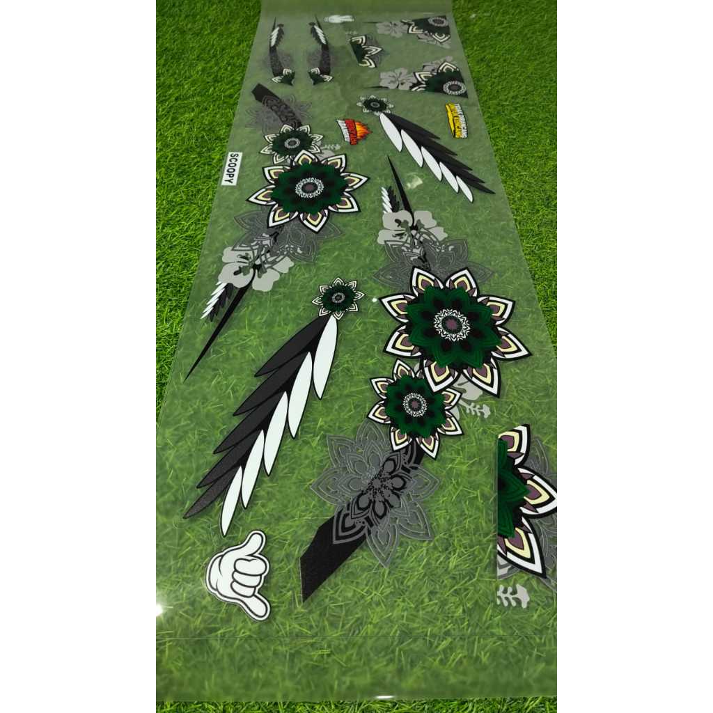 Jual Striping Scoopy Bunga Lis Bahan Sticker Bening Transparan Polet ...