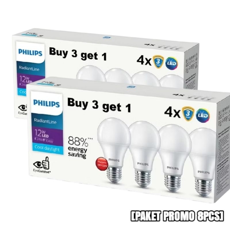 Jual Paket Isi 8 Pcs Philips Lampu Led 12 Watt New Generasi Dengan ...