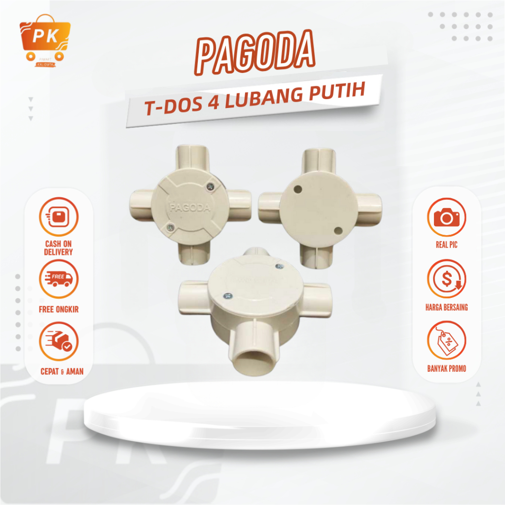 Jual T-Dos/T-Dus Listrik Terminal Cabang 4 Warna Putih 20 MM Pagoda ...