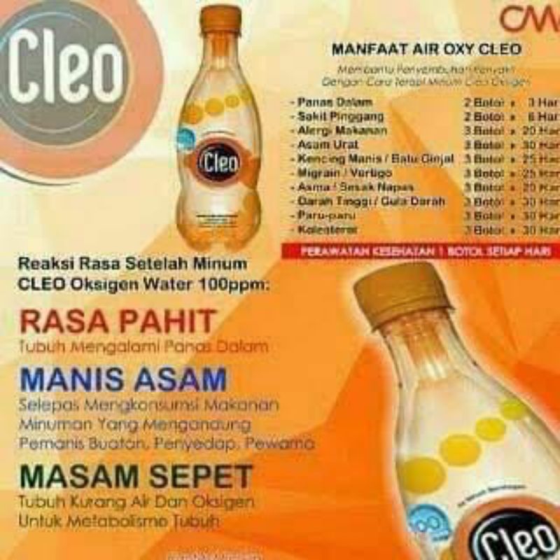 Jual Paket hemat air cleo oxygen 4 botol | Shopee Indonesia