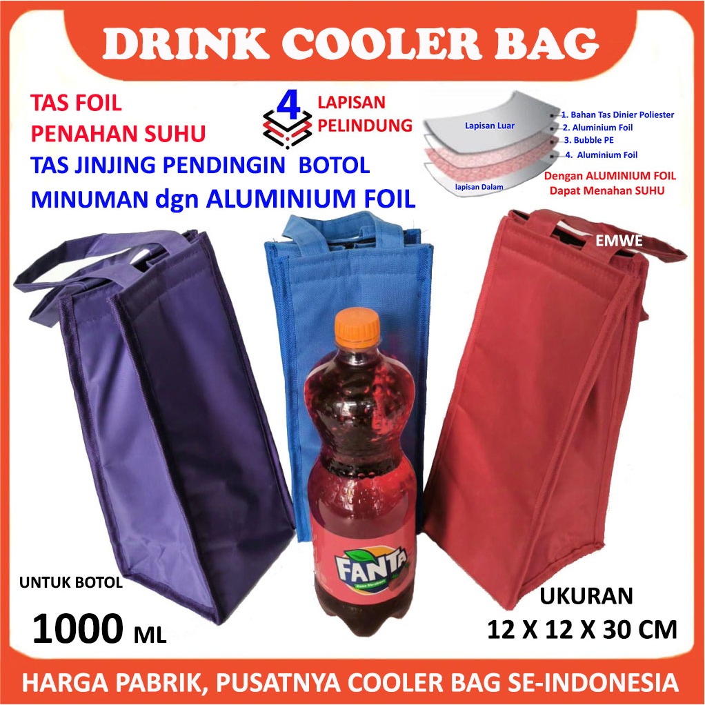 Jual BAG THERMAL PACKING BOTTLE HOT & COLD Drink Tas alum Foil Jinjing ...