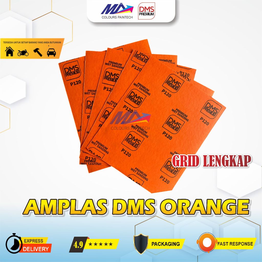 Jual AMPLAS KERTAS , AMPLAS DUCO DMS PREMIUM AMPLAS ORANGE GRIT 60 ...