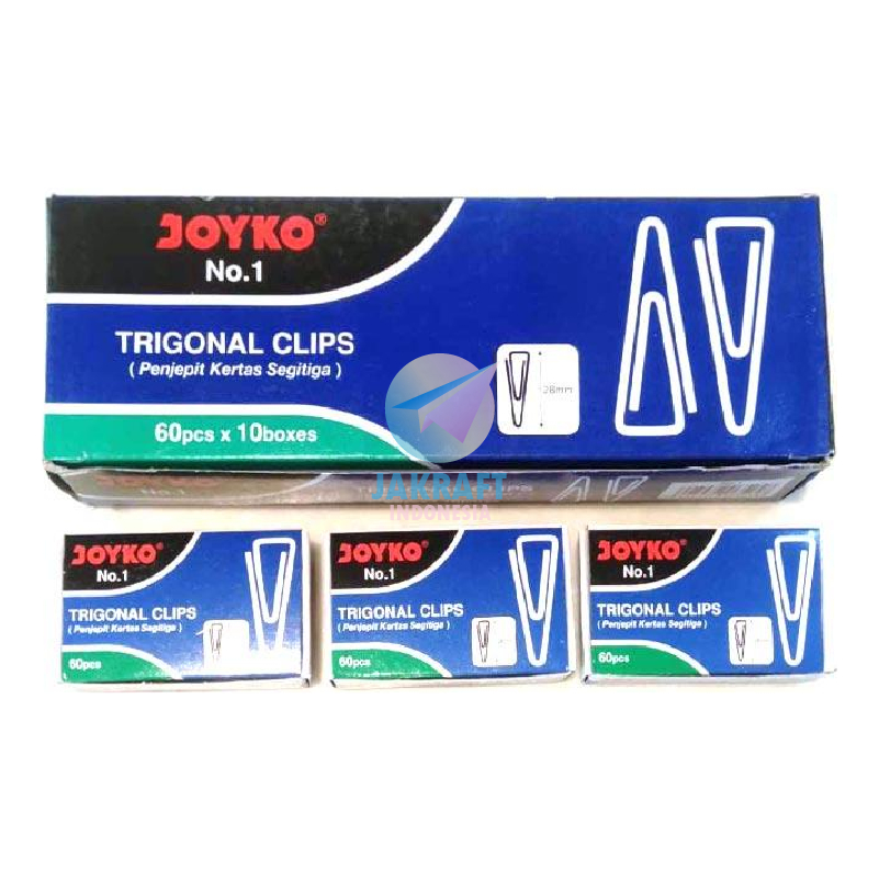 Jual (10 Box Kecil) GROSIR Trigonal Paper Clips Clip JOYKO No.1 / 1N ...