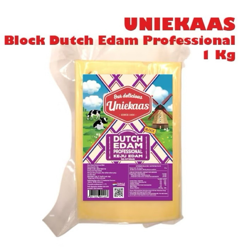 Jual UNIEKAAS Block Dutch Edam Professional Cheese 1 Kg / Keju Edam ...