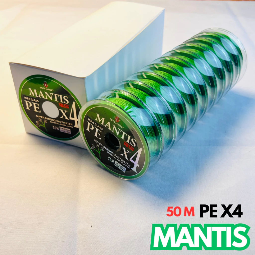 Jual Senar Pancing PE X4 50 Meter Connecting Warna Hijau Mantis ...