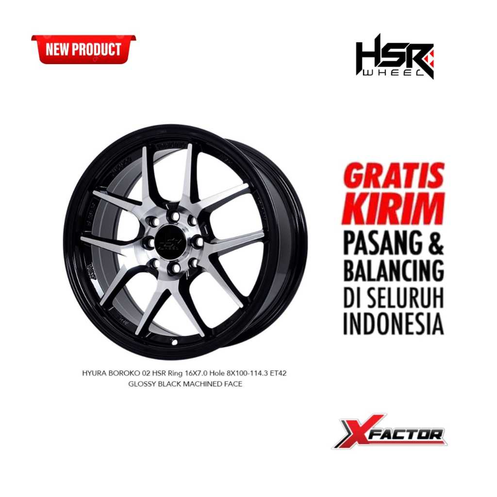 Jual VELG HSR RING 16 HSR HYURA R16X7 H 4X100 - 4X114,3 ET 42 GBMF | Shopee Indonesia