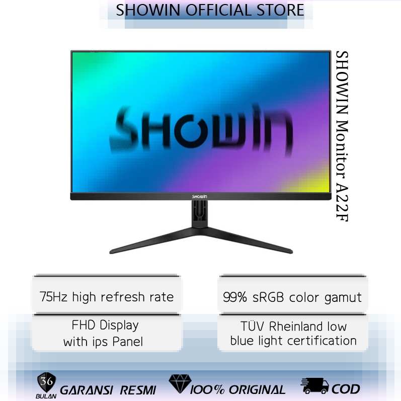 Jual Showin 22 Inch Monitor HDMI / VGA 75Hz Panel IPS Monitor Gaming ...