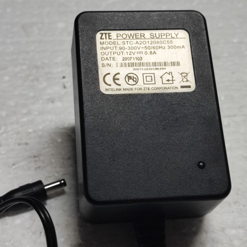 Jual Adaptor ZTE 12V 0,8A Jack 4mm | Shopee Indonesia