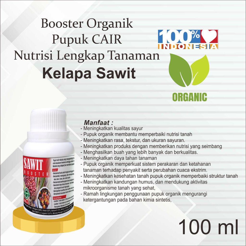 Jual pupuk booster organik cair tanaman kelapa sawit 100ml | Shopee Indonesia