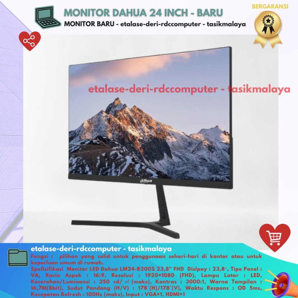 Jual Monitor Dahua DHI-LM24-B200S-V2 Monitor LED 24 Inch Full HD Panel VA Speaker | Shopee Indonesia