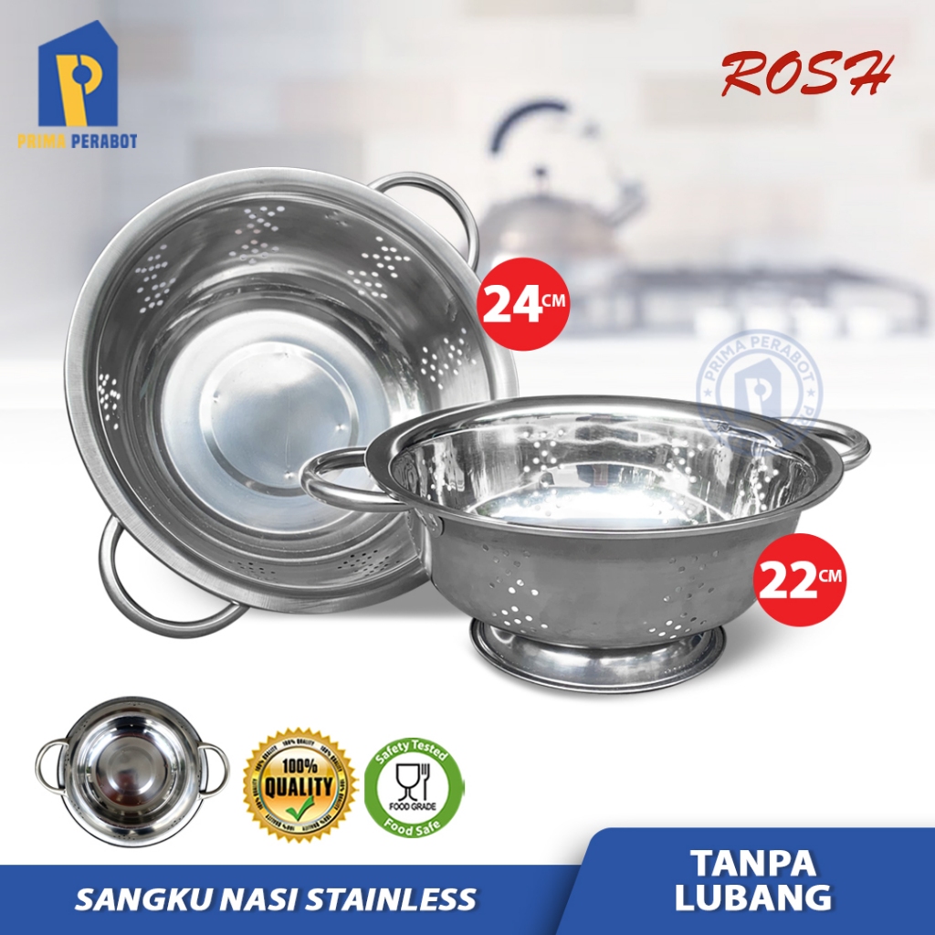 Jual Sangku Tempat Nasi Stainless Deep Collander Stainless | Shopee ...