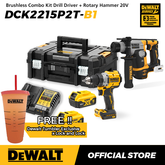 Jual Dewalt Brushless Combo Kit Drill Driver (DCD800) + Rotary Hammer ...