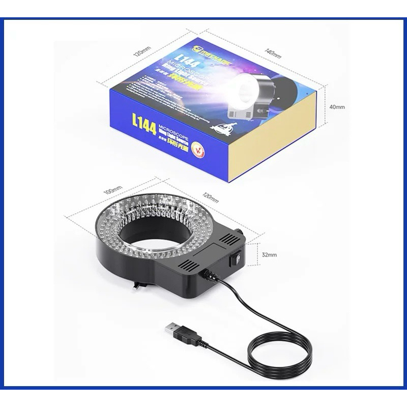 Jual Lampu Microscope 144Led Black Adjustable Led Microscope Lamp ...