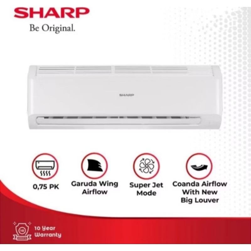 Jual AC SHARP 3/4 PK (0,75)PK AH-A7BEY 390 WATT GARUDA SERIES | Shopee Indonesia