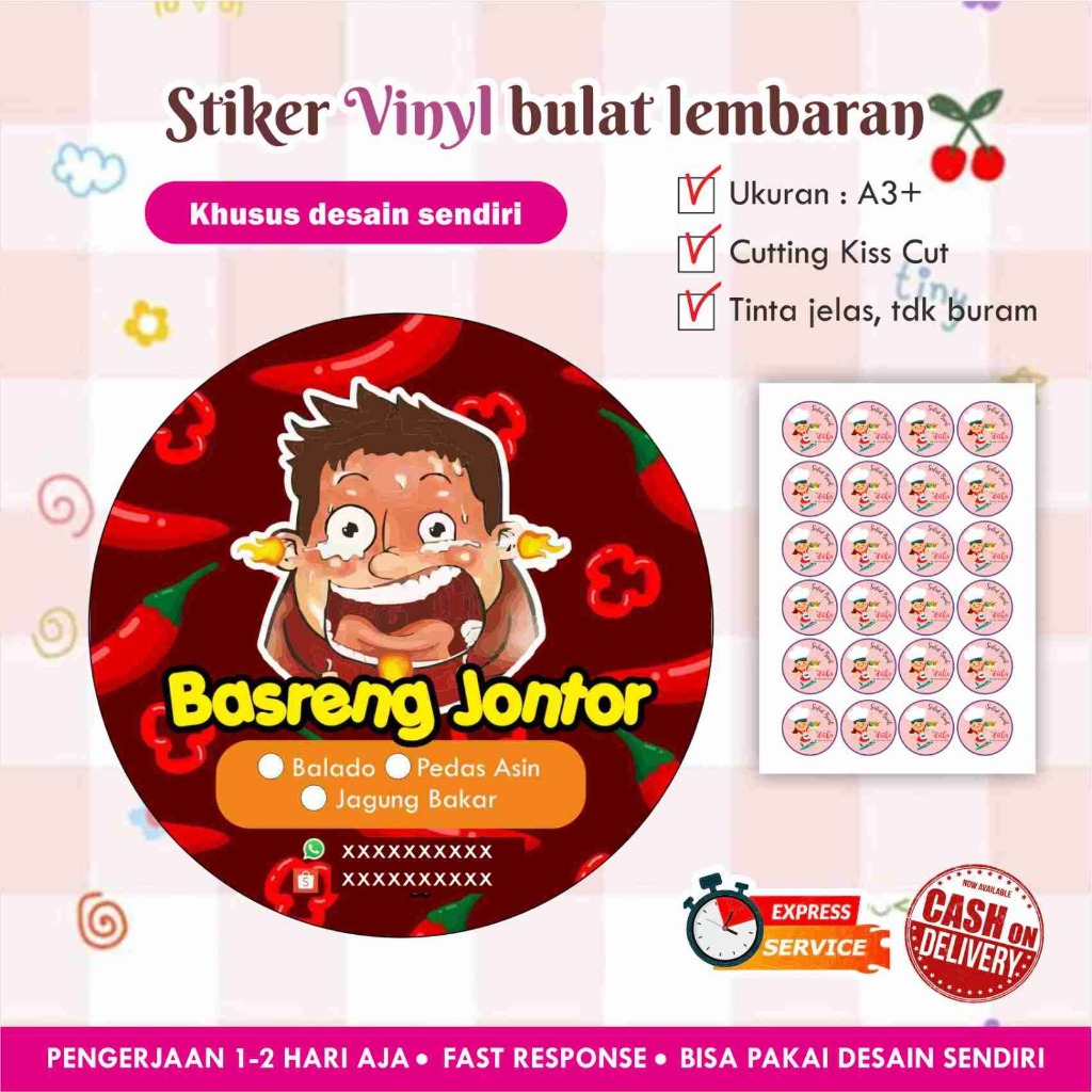 Jual STIKER VINYL BULAT CUTTING KISS CUT LEMBARAN / DESAIN SNDR ...