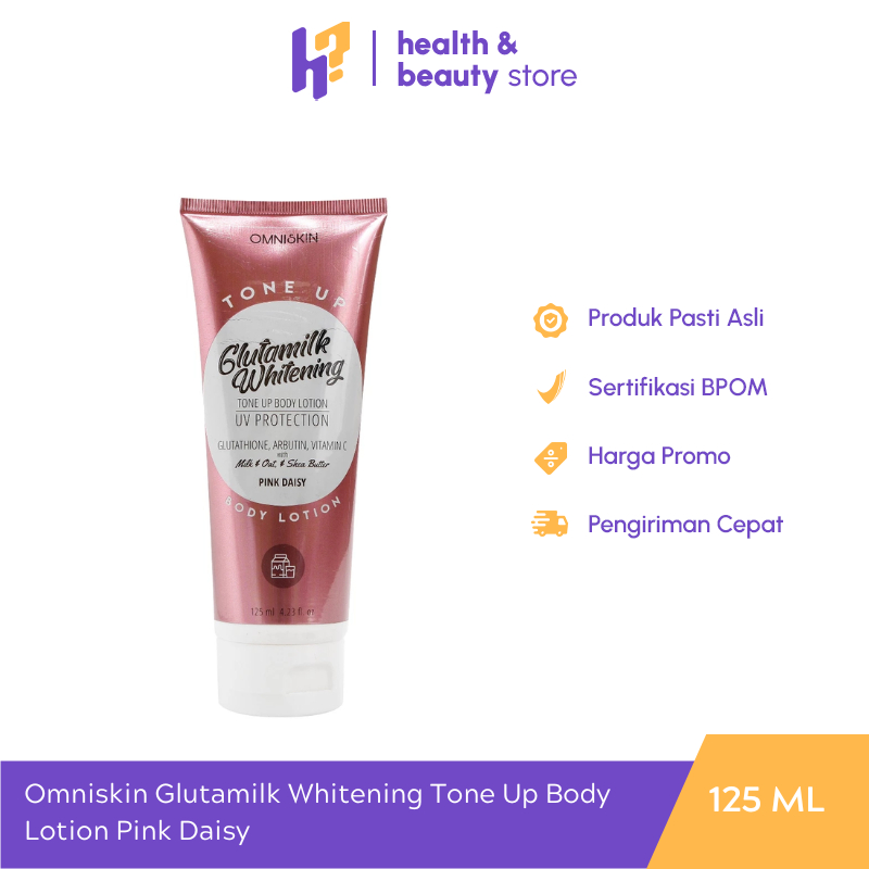 Jual Omniskin Glutamilk Whitening Tone Up Body Lotion Pink Daisy 125ML ...