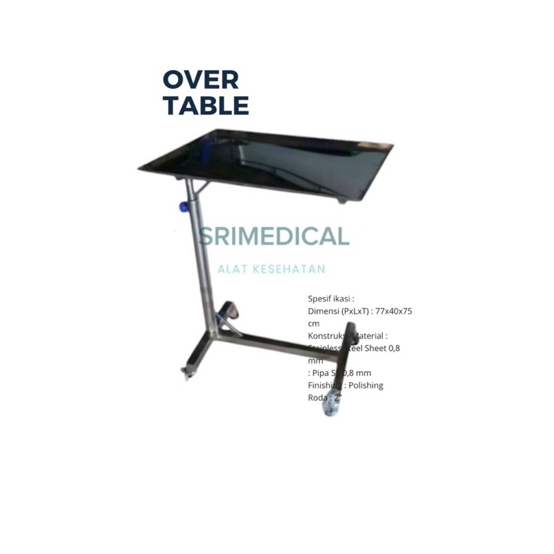 Jual Meja Troli Mayo | Tempat Makan Pasien | Over Bed Table Stainless ...