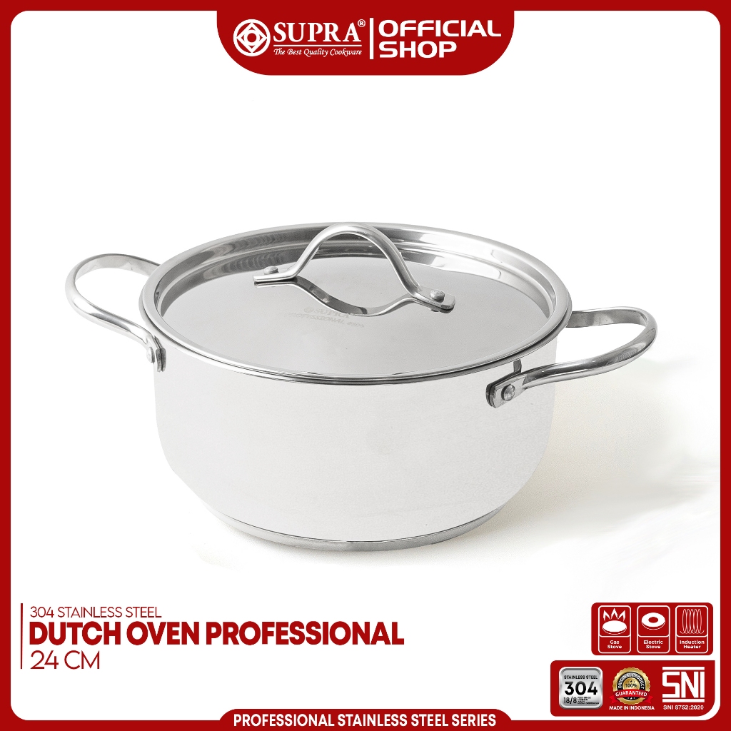 Jual SUPRA Panci Stainless Steel SUS 304 Dutch Oven 24 Cm Professional ...
