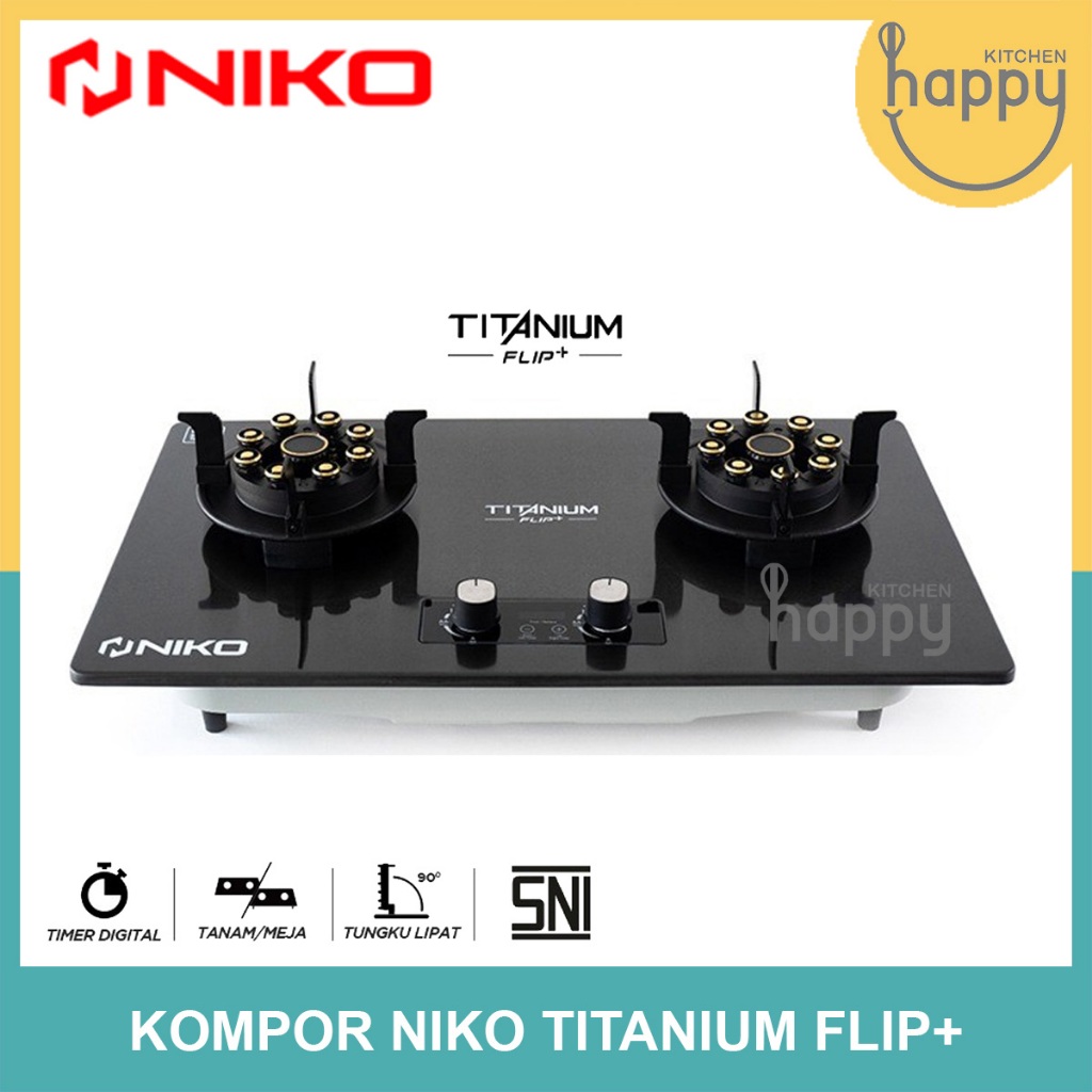 Jual Niko Kompor Tanam 2 Tungku Lipat + Timer Niko Titanium Flip Plus ...