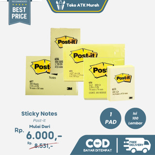 Jual Post-it 3M 653 / 654 / 655 / 656 / 657 - Sticky Note | Shopee ...