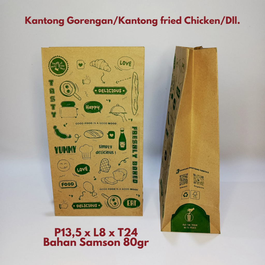 Jual Kantong Kertas Samson Kraft Paper Bag Coklat Polos Goodie Bag 80 ...