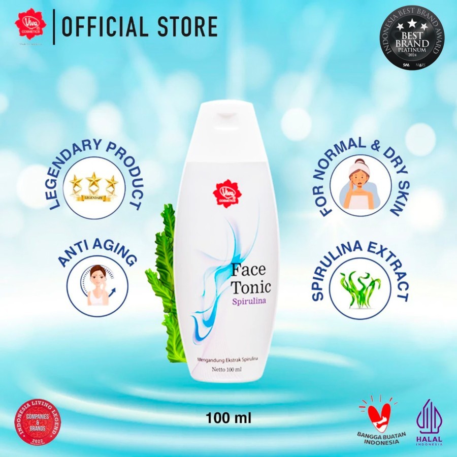 Jual AS Penyegar Viva Face Tonic Spirulina Air Toner 100 ML | Shopee Indonesia