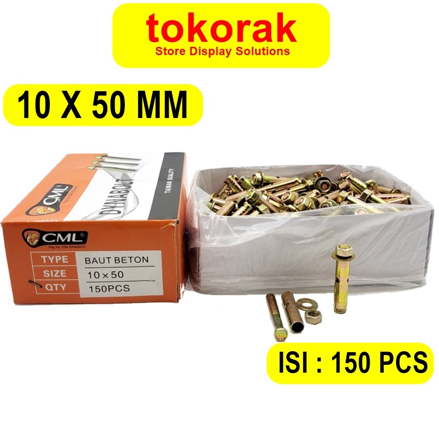 Jual DYNABOLT BAUT BETON 10 X 50 MM / BOX ISI 150 PCS CAMEL DINABOLT ...