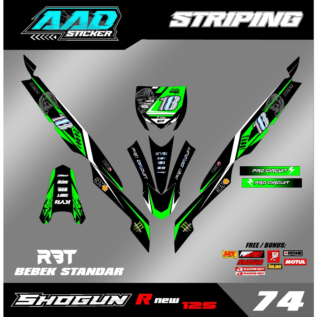 Jual STICKER STRIPING MOTOR RBT SHOGUN R NEW 125 RBT BEBEK MODIF ...