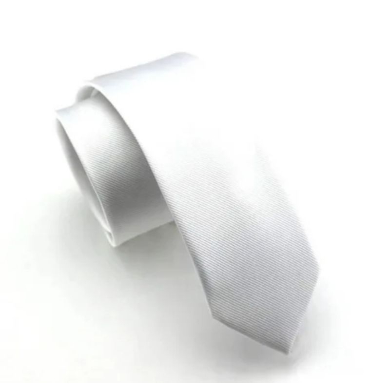 Jual dasi slim fit pria salur halus putih dasi panjang 2 inchi 5 cm ...