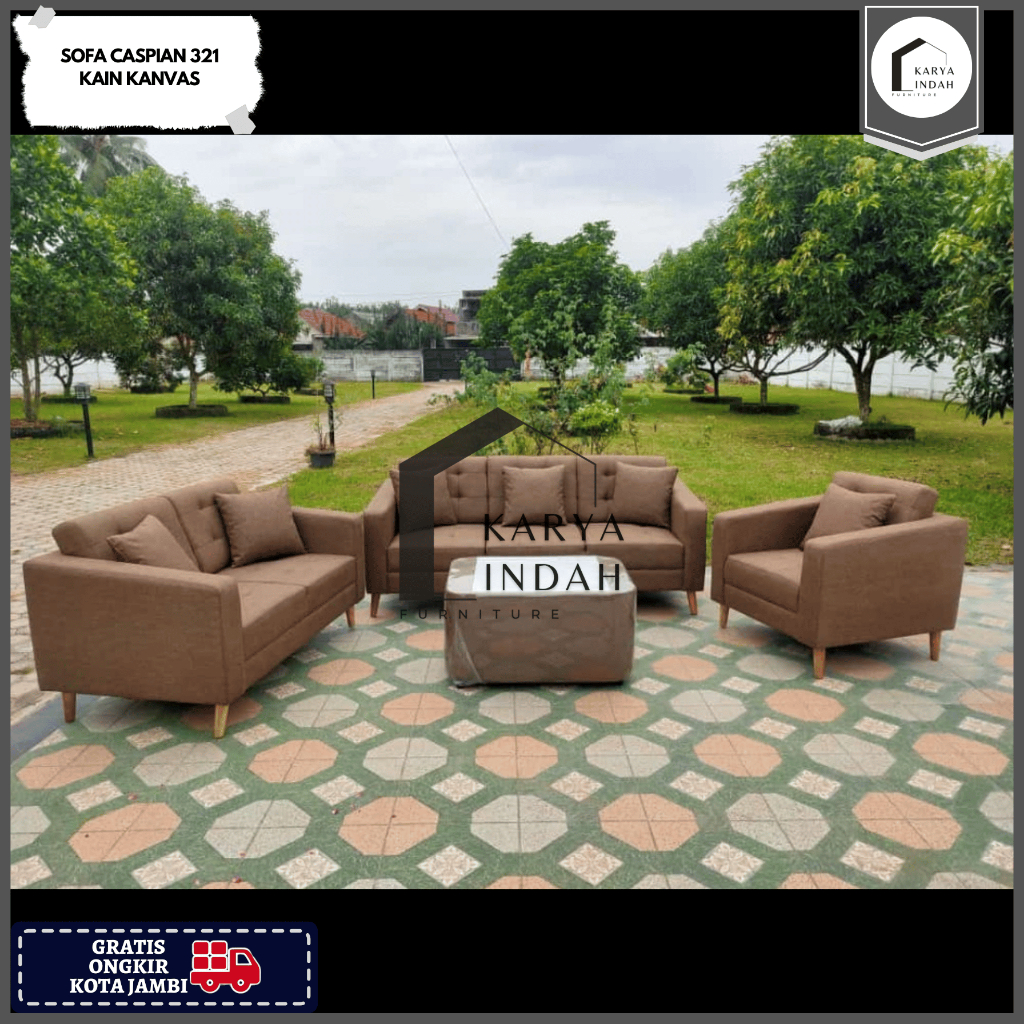 Jual Kursi Tamu SOFA CASPIAN 321 Kain KANVAS Modern Minimalis | Shopee ...