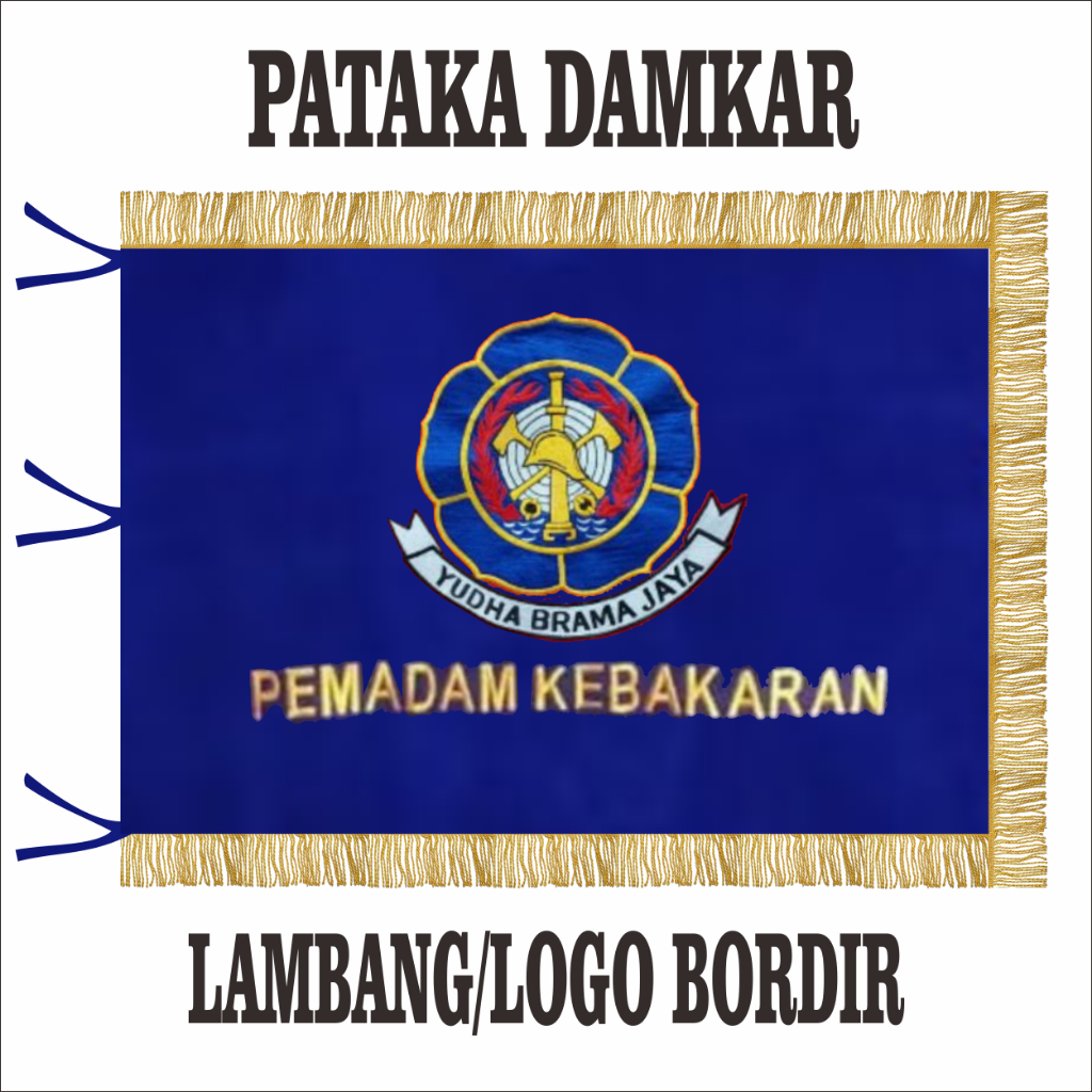Jual Bendera Pataka Bordir Logo Pemadam Kebakaran/Damkar Bahan Beludru ...