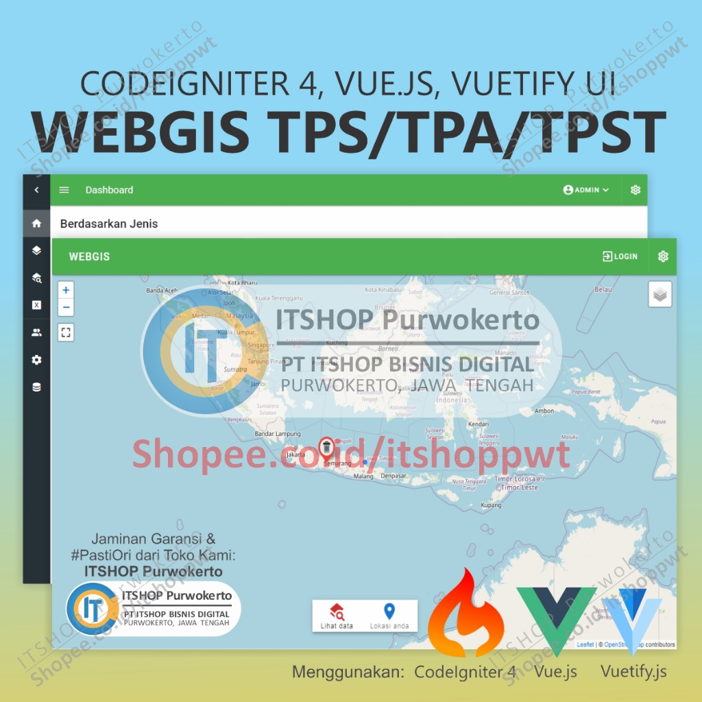 Jual Source Code Aplikasi Web GIS TPA TPS TPST menggunakan CodeIgniter 4 dan Vuejs | Shopee ...