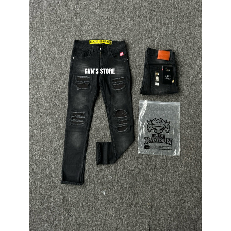 Jual celana jeans robek panjang pria rucas origa black baron | Shopee ...