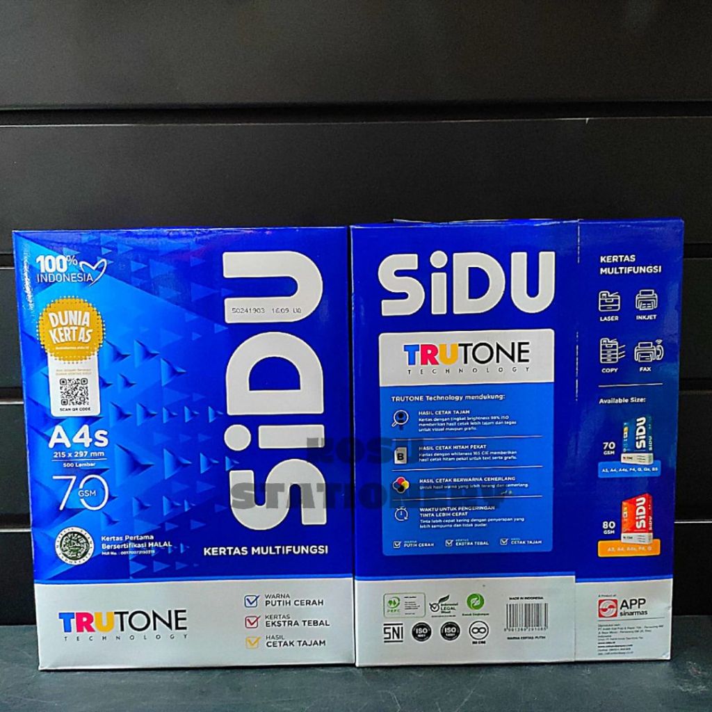 Jual KERTAS FOTOCOPY HVS SIDU 70gsm A4S | Shopee Indonesia
