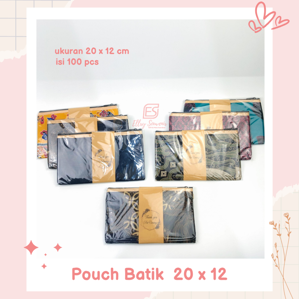 Jual ( Isi 100 pcs ) Souvenir Dompet Batik Panjang 20 cm x 12 cm ...