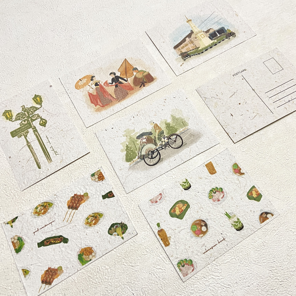 Jual Indonesian Postcard | Recycle Paper Postcard | Kertas daur ulang ...