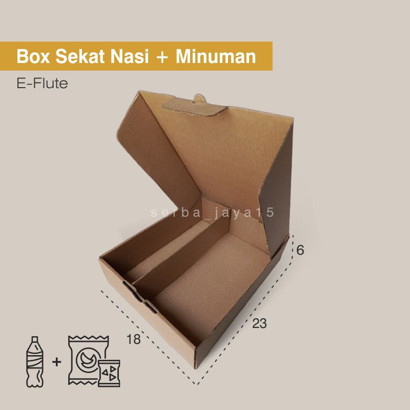 Jual Snack Box Sekat E-flute 23 x 18 x 6 cm / Kardus Sekat / Jajanan ...