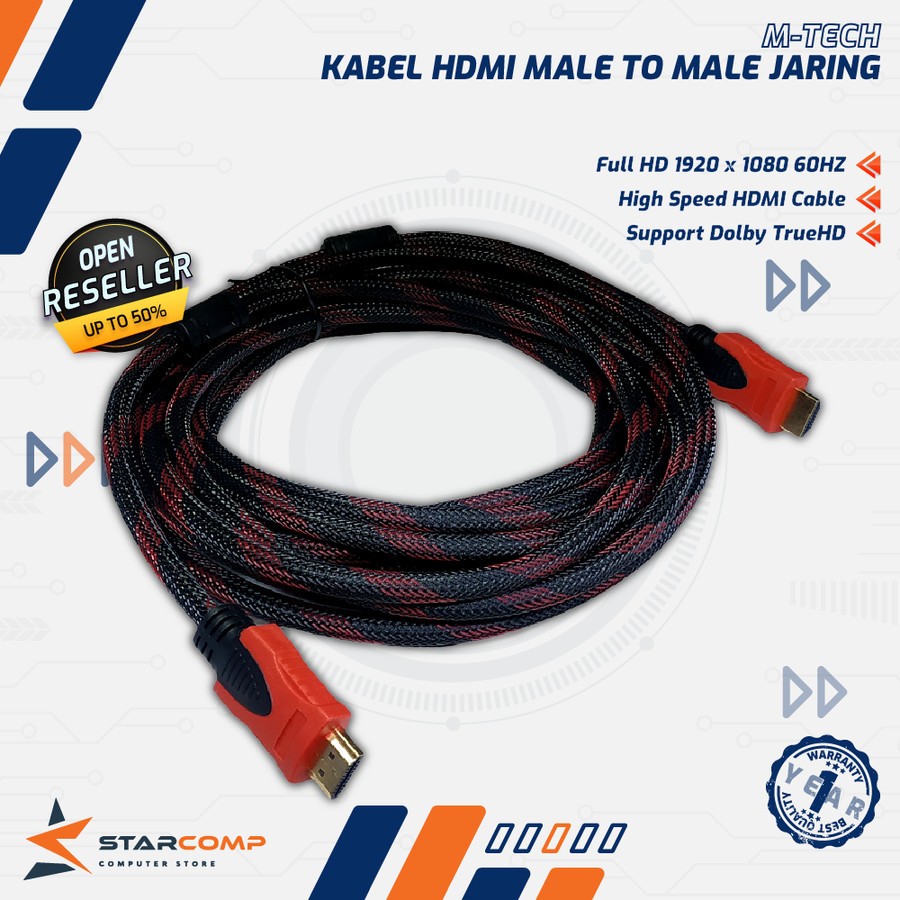 Jual Kabel HDMI M-Tech Male to Male Model Jaring 20M 25M 30M | Shopee ...