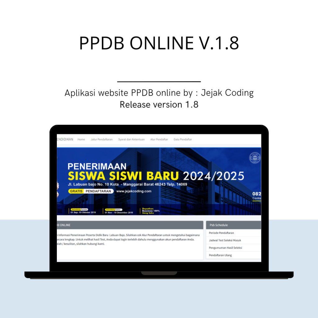 Jual Website PPDB Online v.1.8.0 Standar Dapodik + Manual Book | Shopee Indonesia