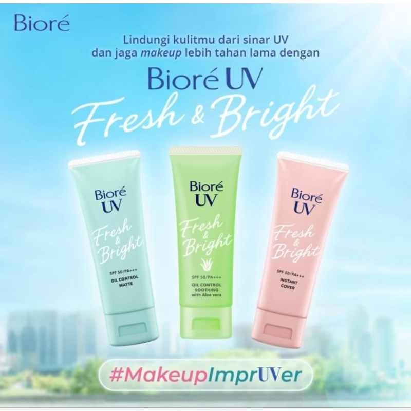 Jual BIORE Fresh & Bright UV SPF 50 PA+++ - 30gr Oil Control Matte | Instant Cover | Oil Control ...