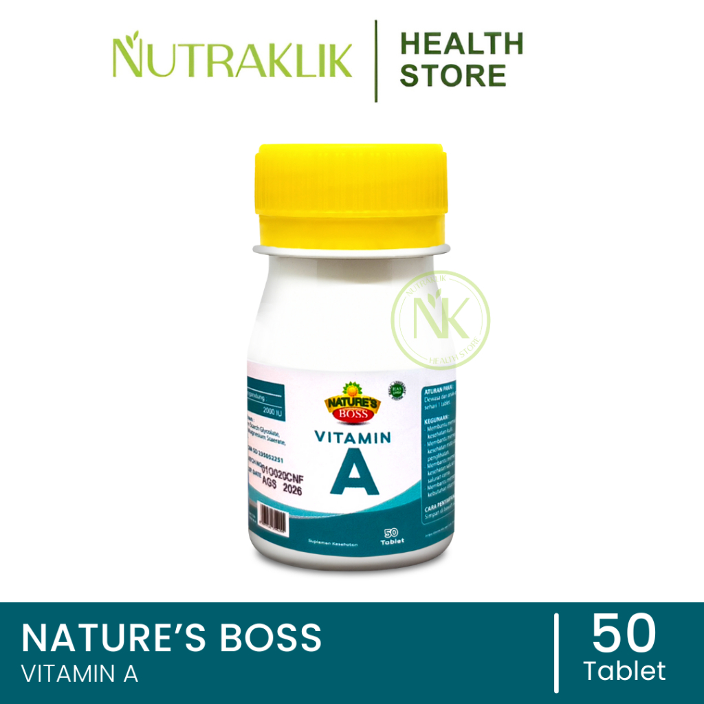 Jual NATURE'S BOSS VITAMIN A ISI 50 & 100 TABLET - SUPLEMEN KESEHATAN ...