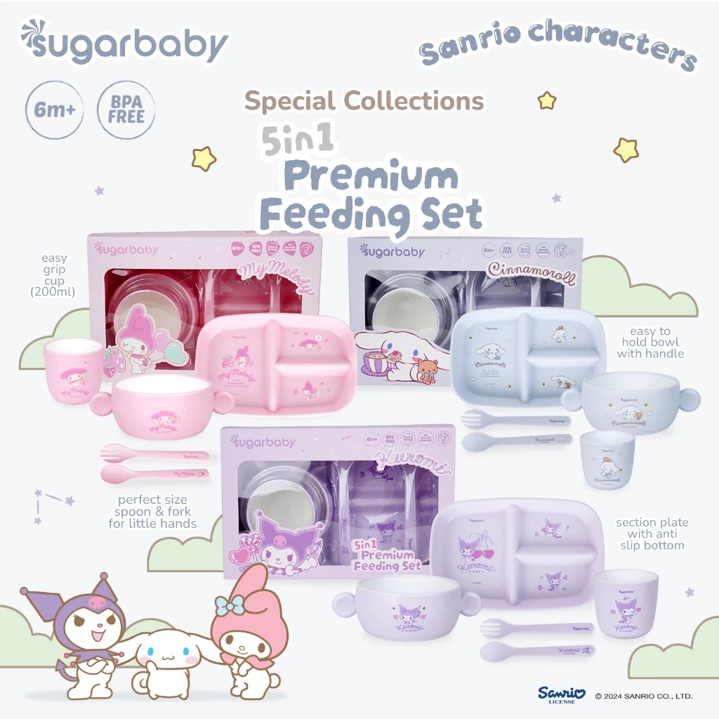 Jual Sugar Baby 5in1 Premium Feeding Set Sanrio Collection Perlengkapan ...