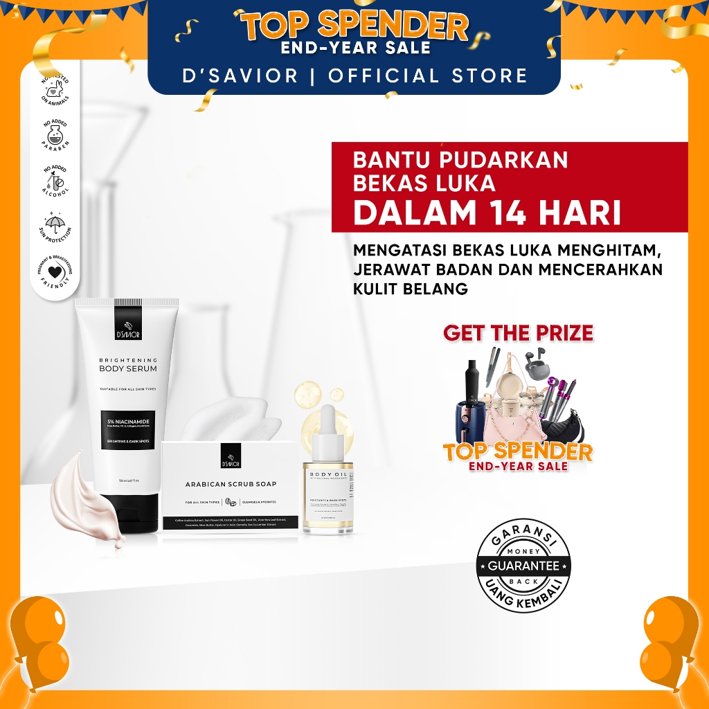 Jual D'SAVIOR Dark Spot Remover (Brightening Body Serum 150ML + Body ...