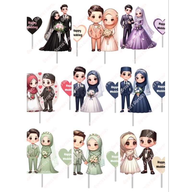 Jual Topper Happy Wedding Muslim / pernikahan hijab | Shopee Indonesia