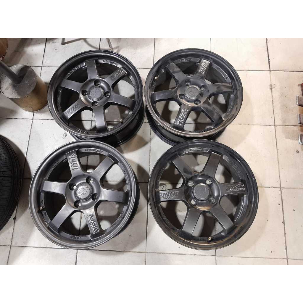 Jual VELG RACING LIKE NEW RAYS TE37 JDM RING 15 LUBANG PCD 4X100 COCOK ...