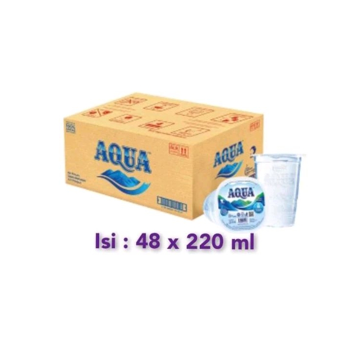 Jual 1 Dus air mineral Aqua Cup/Gelas 220 ml. | Shopee Indonesia