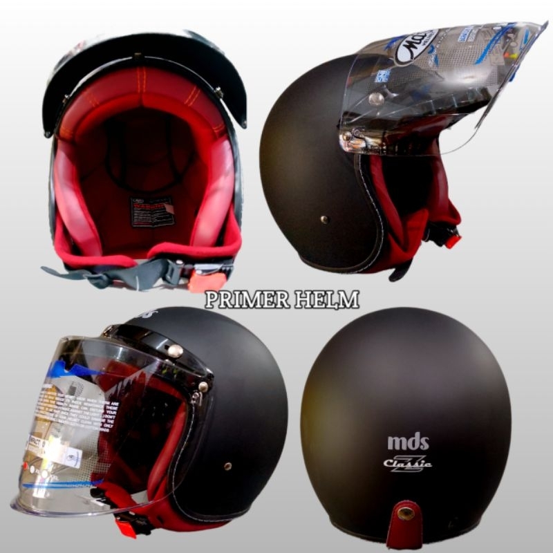 Jual Helm Retro Klasik Half Face MDS Z Classic Solid Polos | Shopee ...